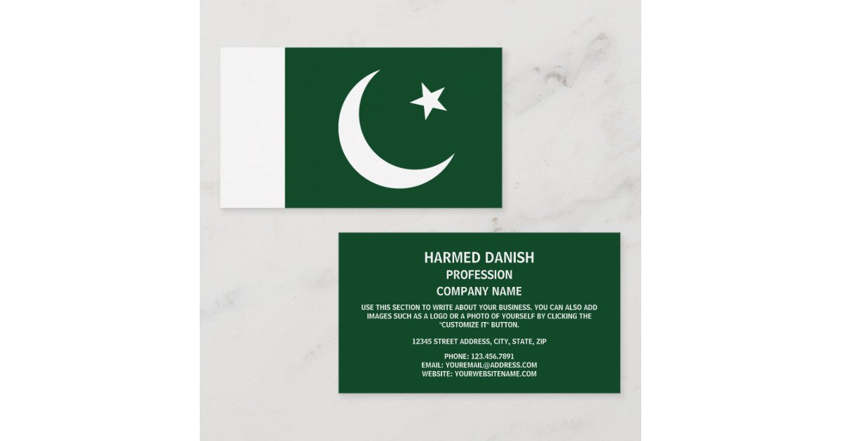 Pakistani Flag, Flag of Pakistan Business Card | Zazzle
