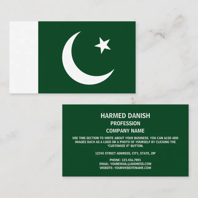 Pakistani Flag, Flag of Pakistan Business Card | Zazzle