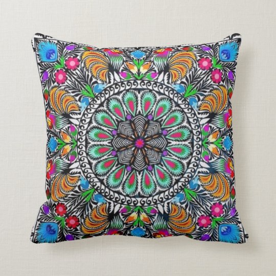 Pakistan's Truck Art Flowers Throw Pillow | Zazzle.com