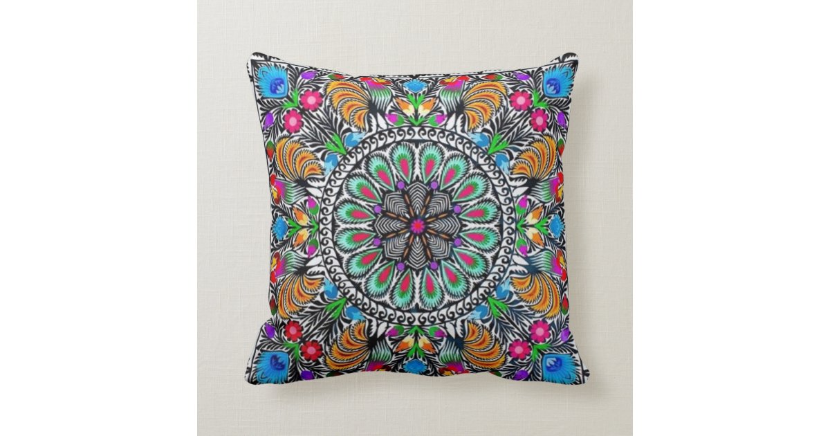 Pakistan's Truck Art Flowers Throw Pillow | Zazzle.com
