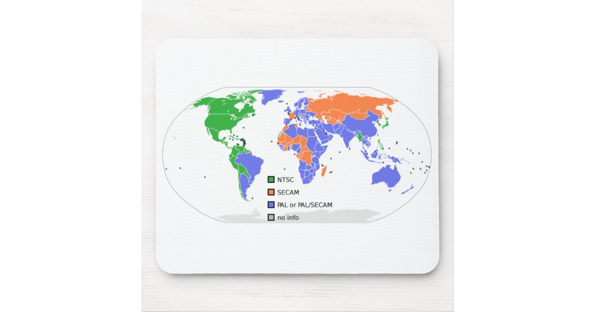 PAL NTSC SECAM TV World Map Mouse Pad | Zazzle