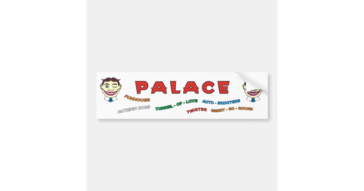 Palace Amusements building front bumper sticker. Bumper Sticker | Zazzle