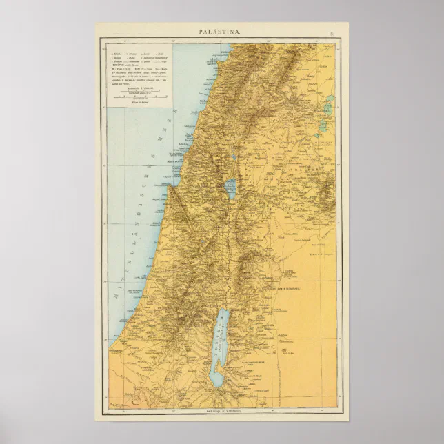 Palastina - Palestine Atlas Map Poster | Zazzle