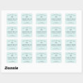 Pale aqua blue custom logo square product labels | Zazzle