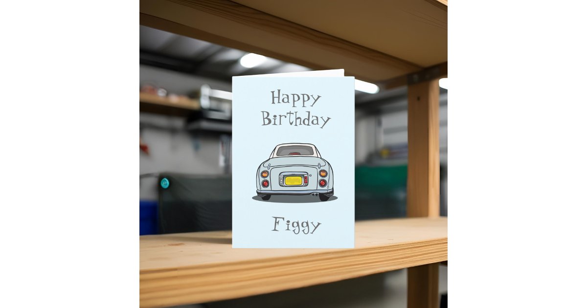 Pale Aqua Figaro Figarations Figgy Birthday Card | Zazzle