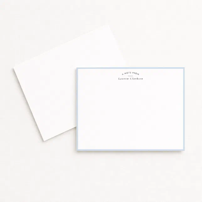 Pale Baby Blue Border Personalized Note Card | Zazzle