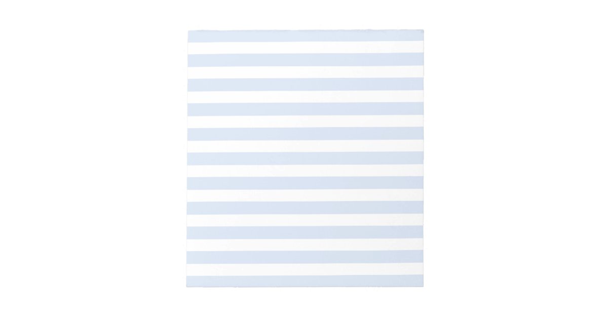 Pale blue and white candy stripes notepad | Zazzle