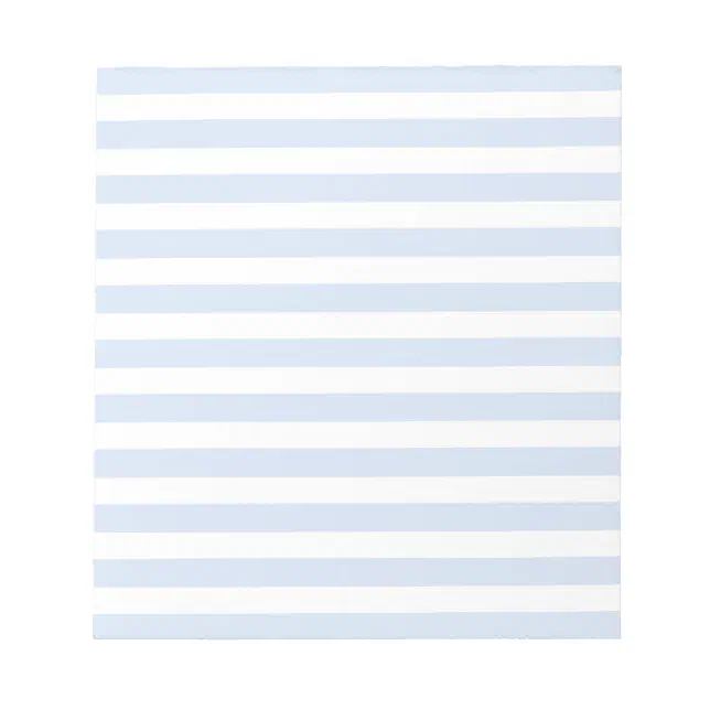 Pale blue and white candy stripes notepad | Zazzle