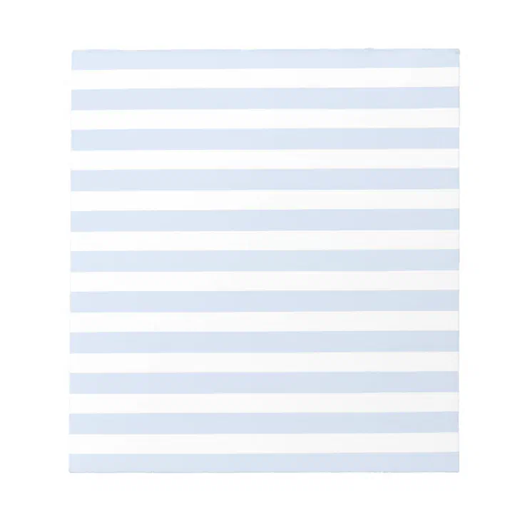 Pale blue and white candy stripes notepad | Zazzle