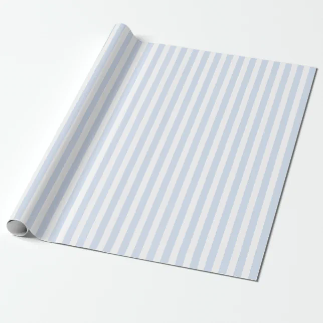 Pale blue and white candy stripes wrapping paper | Zazzle