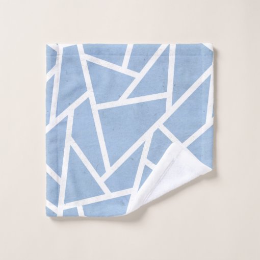 Pale blue and white mosaic pattern bath towel set | Zazzle