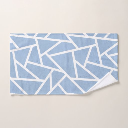 Pale blue and white mosaic pattern bath towel set | Zazzle
