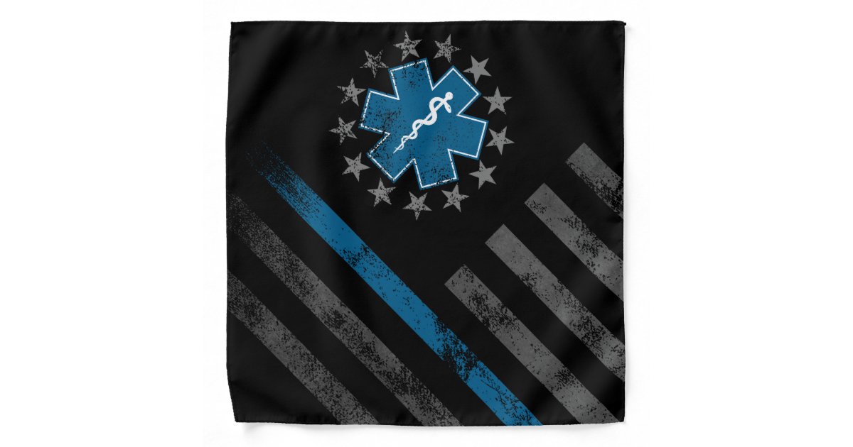 PALE BLUE LINE EMT EMS Vintage Betsy Ross Flag Bandana | Zazzle