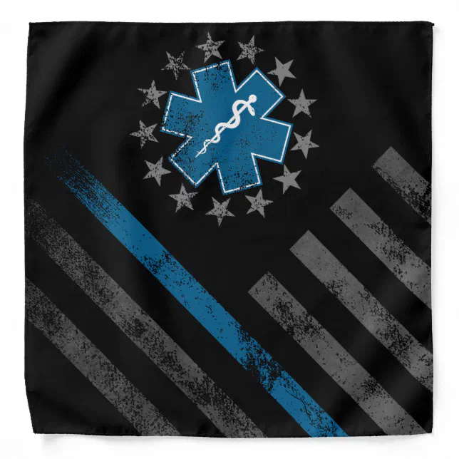 PALE BLUE LINE EMT EMS Vintage Betsy Ross Flag Bandana | Zazzle