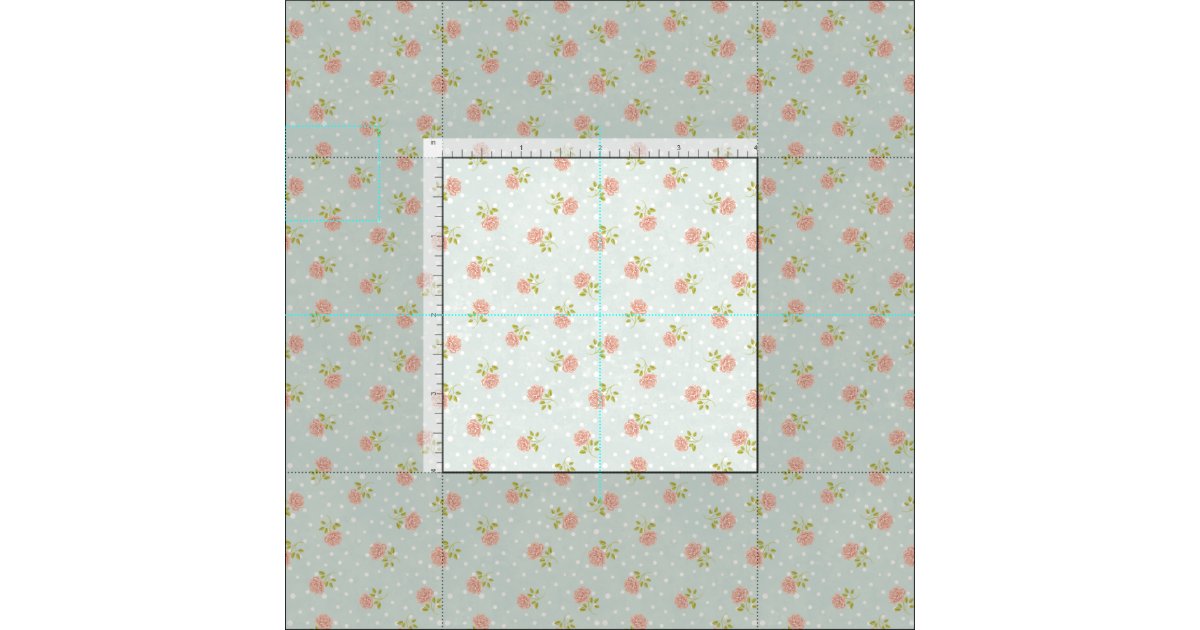 pale blue shabby chic polka dot white pink floral fabric | Zazzle