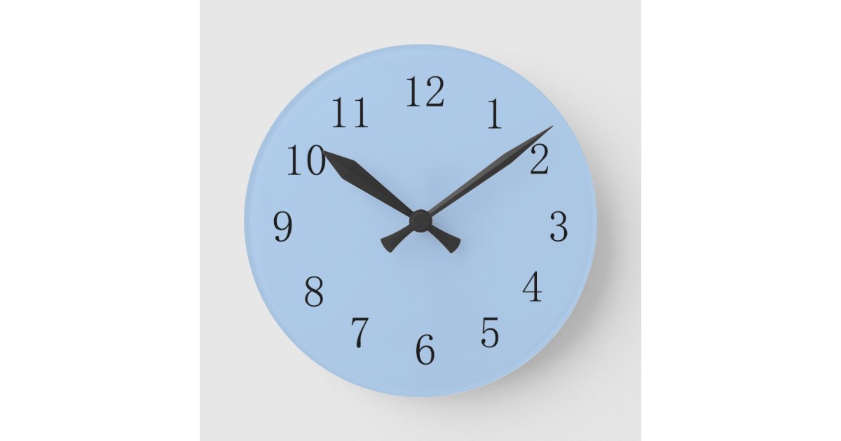 Pale Cornflower Blue Kitchen Wall Clock | Zazzle