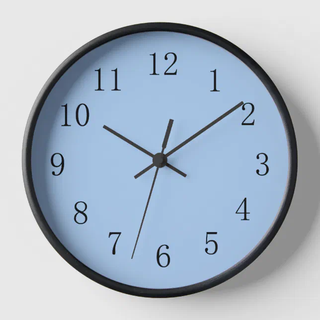 Pale Cornflower Blue Kitchen Wall Clock | Zazzle