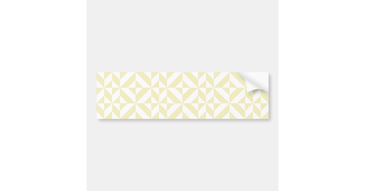 Pale Gold Geometric Deco Cube Pattern Bumper Sticker | Zazzle