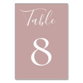 Pale Mauve Table Number Card | Zazzle