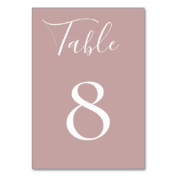 Pale Mauve Table Number Card | Zazzle