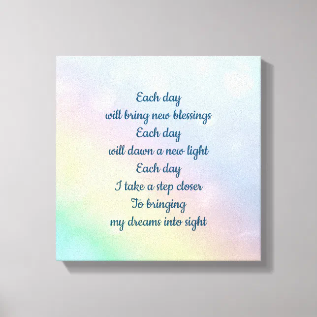 Pale pastel rainbow Inspirational affirmation Canvas Print | Zazzle