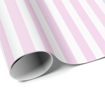 Pale pink and white candy stripes wrapping paper | Zazzle