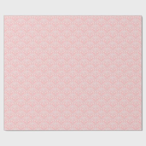 Pale Pink and White Floral Damask Pattern Wrapping Paper | Zazzle