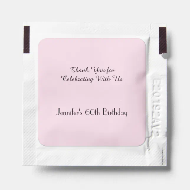 Pale Pink Birthday Party Personalized Hand Sanitizer Packet | Zazzle