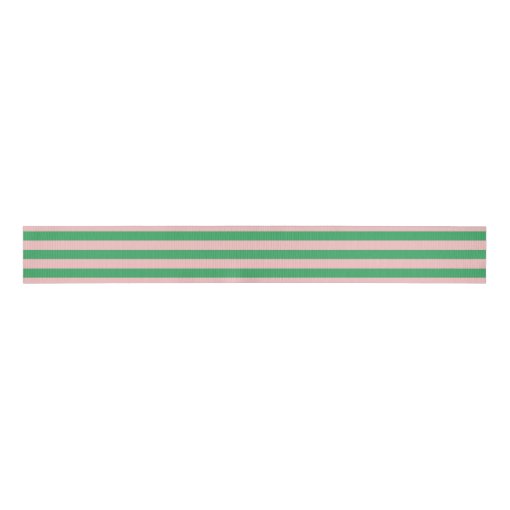 Pale Pink & Green Striped | Any Length | Grosgrain Ribbon | Zazzle