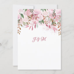 Pale Pink Roses and Greenery Spring Wedding Invitation | Zazzle