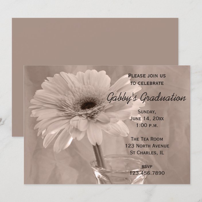 Pale Pink Tinted Daisy Graduation Party Invitation | Zazzle.com