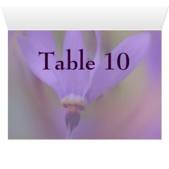 Pale Purple Flower Wedding Table Number Card | Zazzle
