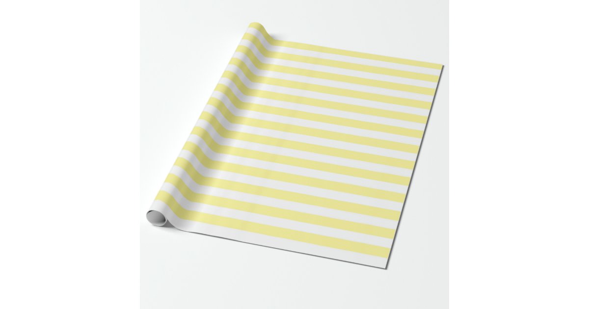 Pale Yellow and White Stripes Wrapping Paper | Zazzle