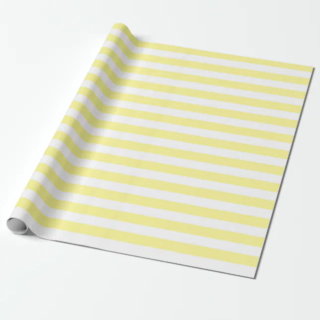 Pale Yellow and White Stripes Wrapping Paper | Zazzle