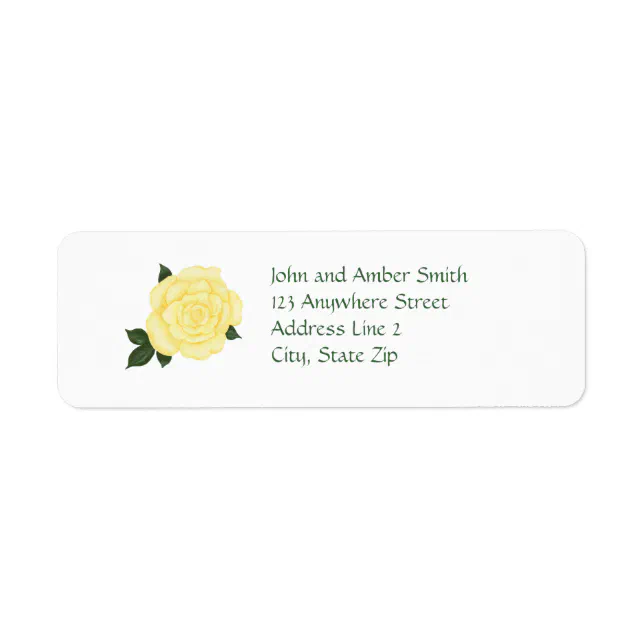 Pale Yellow Rose Return Address Labels | Zazzle