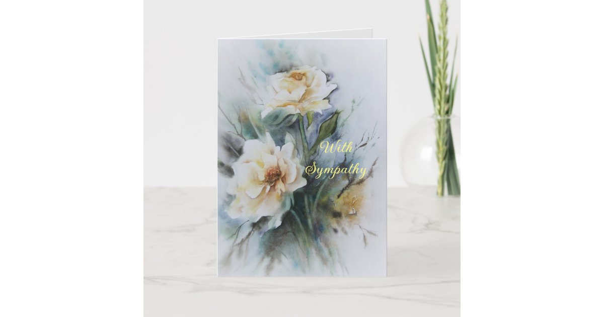 PALE YELLOW ROSES SYMPATHY CARD | Zazzle