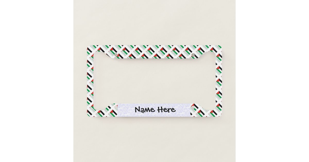 Palestine and Palestinian Flag Tiled with Your Nam License Plate Frame ...