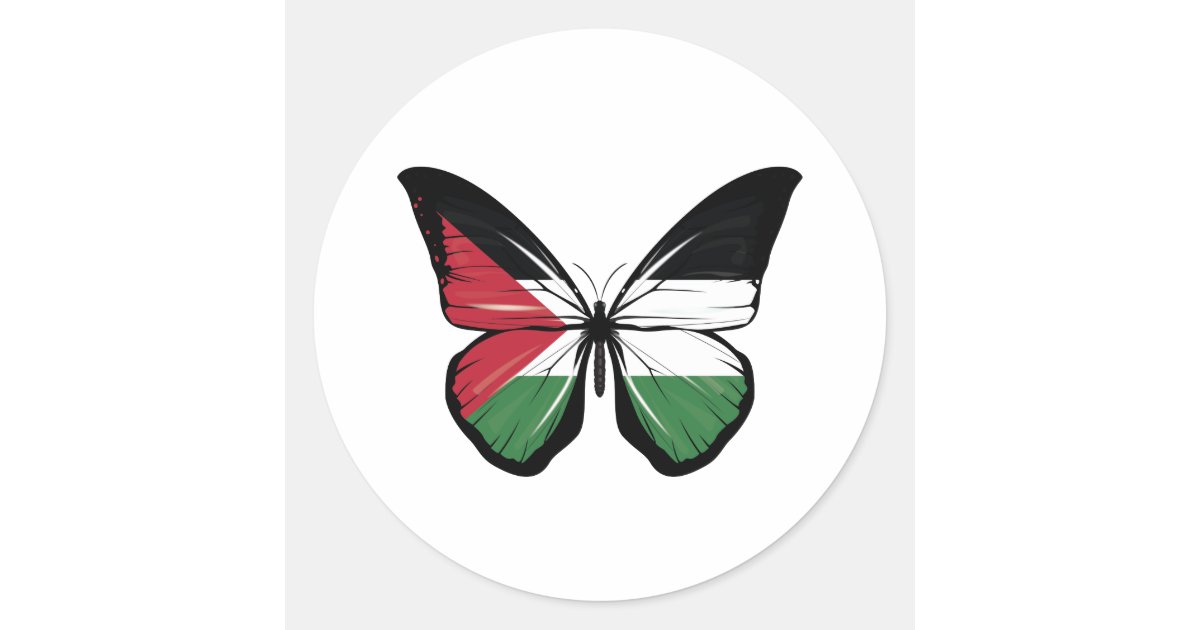 Palestine Butterfly Flag Classic Round Sticker | Zazzle