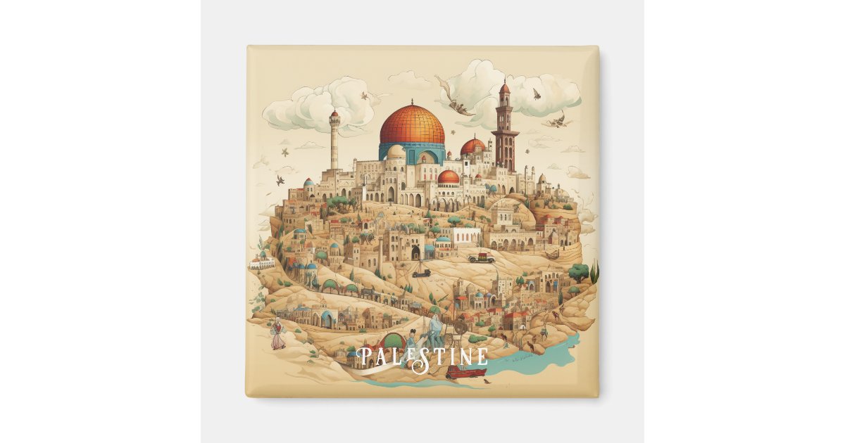 Palestine City Illustration Magnet | Zazzle