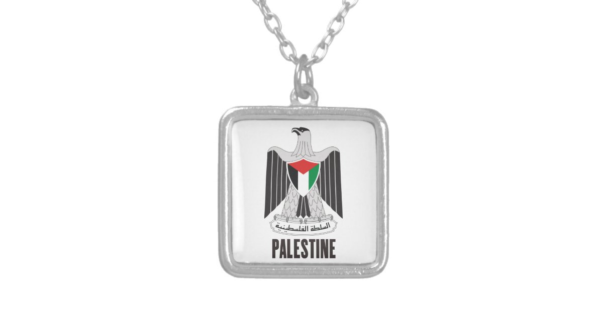 PALESTINE - emblem/flag/coat of arms/symbol Silver Plated Necklace | Zazzle