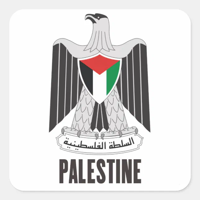 PALESTINE - emblem/flag/coat of arms/symbol Square Sticker | Zazzle