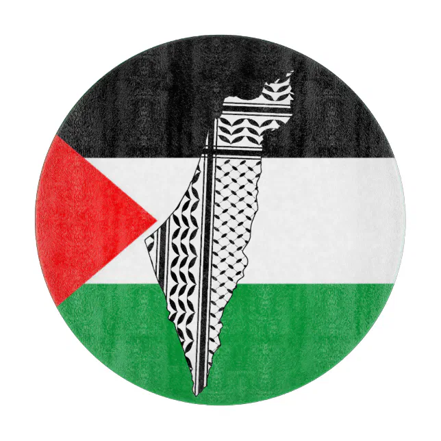 Palestine Flag and Map with Keffiyeg Pattern Cutting Board | Zazzle
