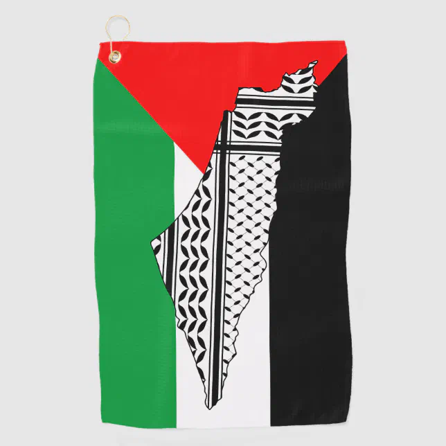Palestine Flag and Map with Keffiyeg Pattern Golf Towel | Zazzle