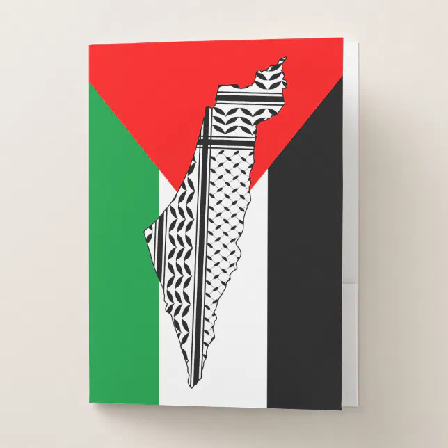 Palestine Flag and Map with Keffiyeg Pattern Pocket Folder | Zazzle