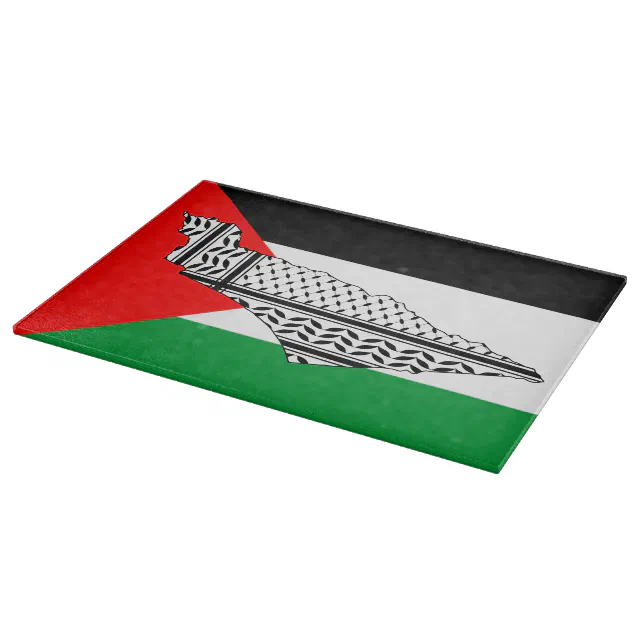Palestine Flag and Map with Keffiyeh Pattern Cutting Board | Zazzle