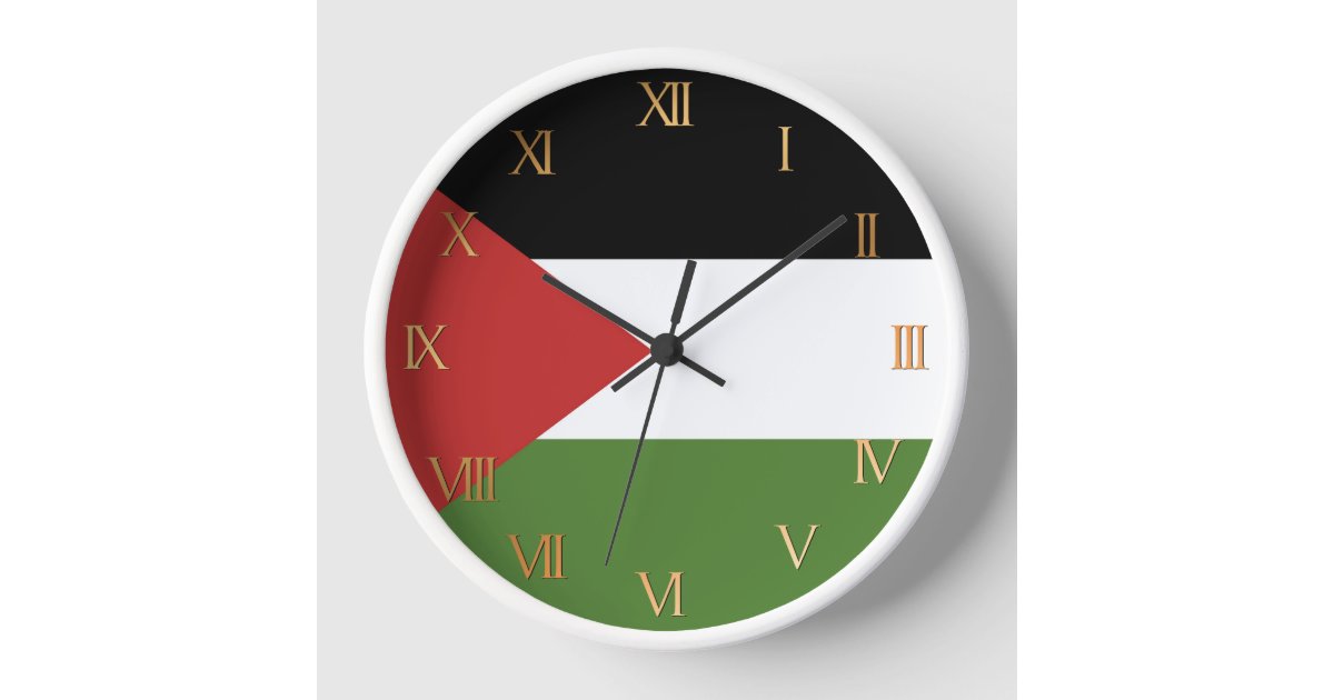 Palestine flag clock | Zazzle