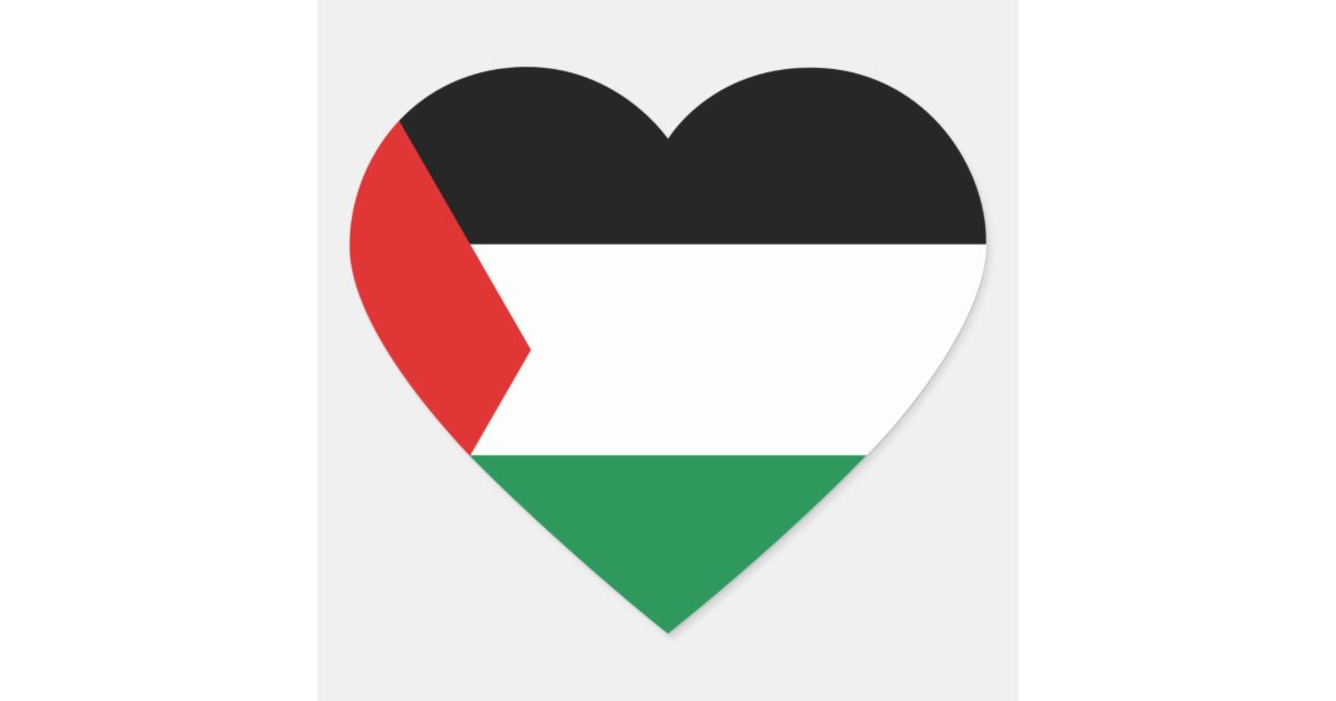 Palestine Flag Heart Sticker | Zazzle