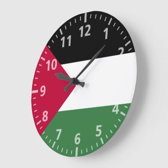 Palestine Flag Large Clock | Zazzle
