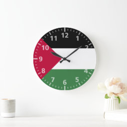 Palestine Flag Large Clock | Zazzle