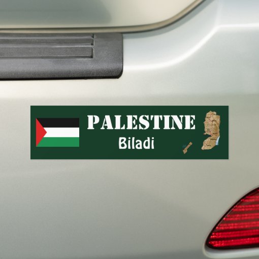 Palestine Flag + Map Bumper Sticker | Zazzle